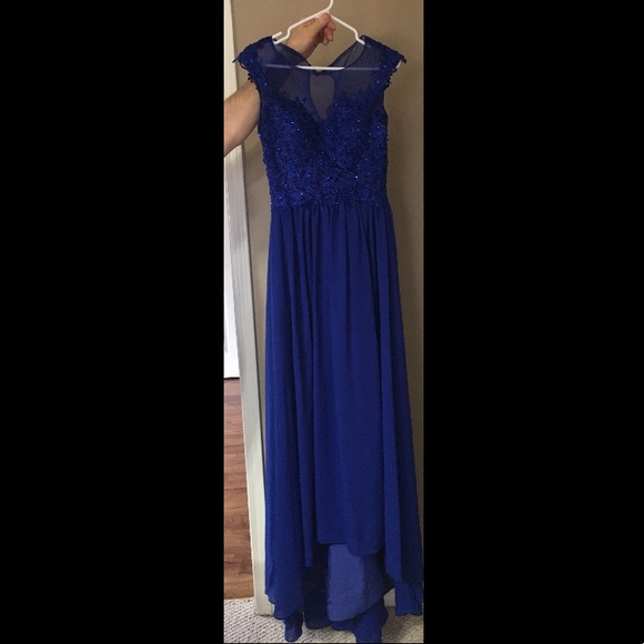 Dresses | Navy Blue Prom Dress With Train | Poshmark